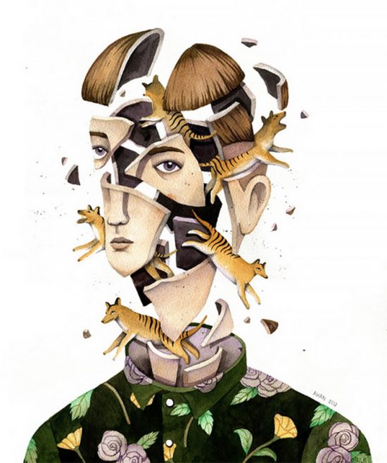 Exploding Heads: Illustrations by Andrea Wan | Daily design inspiration ...