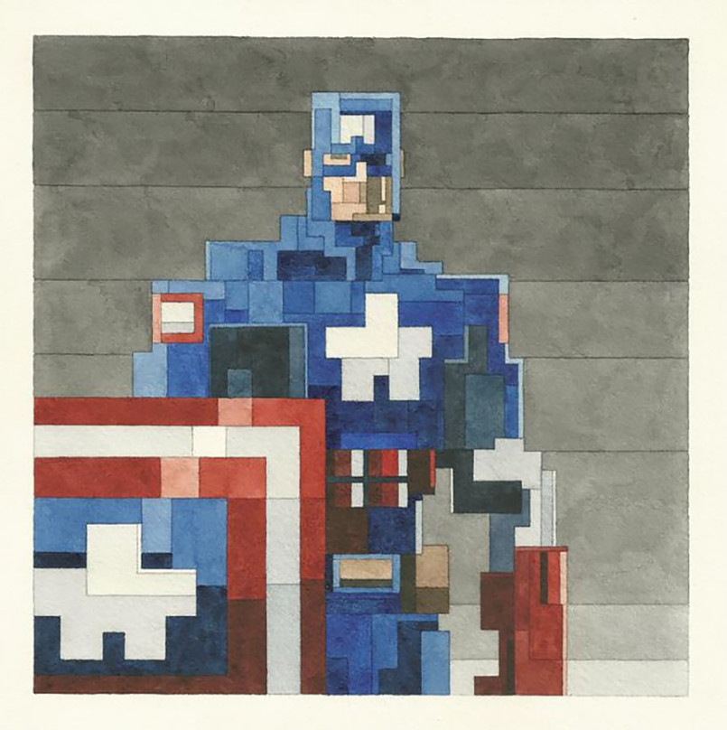 Pixelated Watercolor Paintings by Adam Lister | Daily design ...