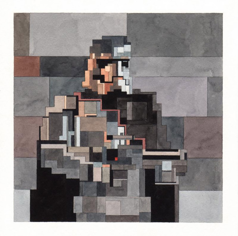 Pixelated Watercolor Paintings by Adam Lister | Daily design ...