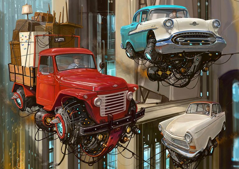 Flying Car Illustrations by Alejandro Burdisio | Daily design ...