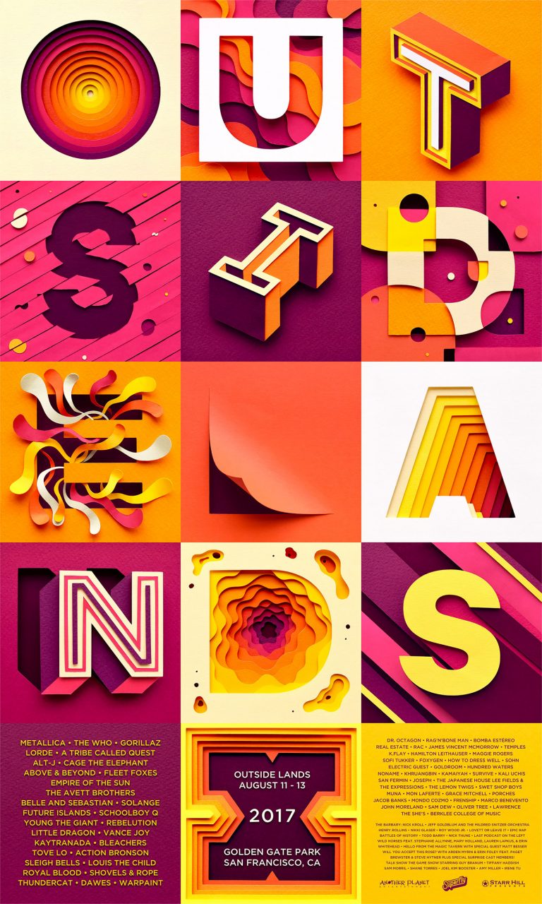 Outside Lands: Creative Paper Typography by Owen Gildersleeve | Daily ...