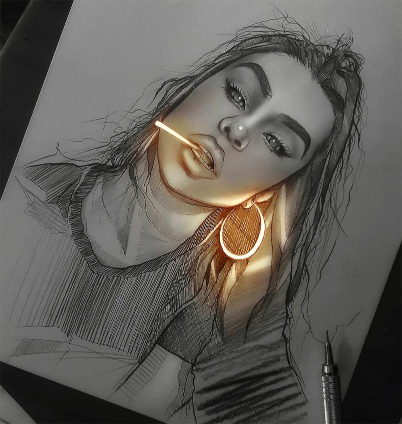 Lit: Fluorescent Pencil Drawings by Enrique Bernal | Daily design ...