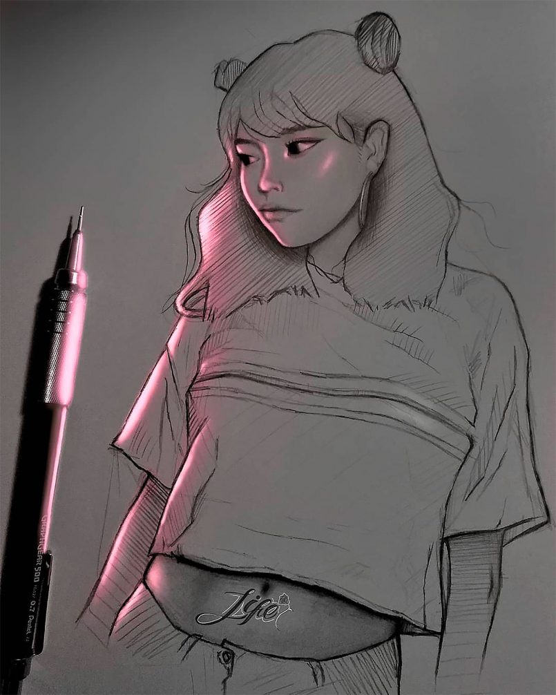 Lit: Fluorescent Pencil Drawings by Enrique Bernal | Daily design ...