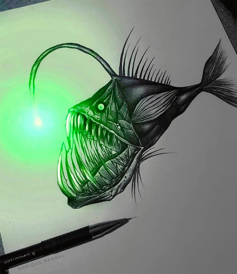 Lit: Fluorescent Pencil Drawings by Enrique Bernal | Daily design ...