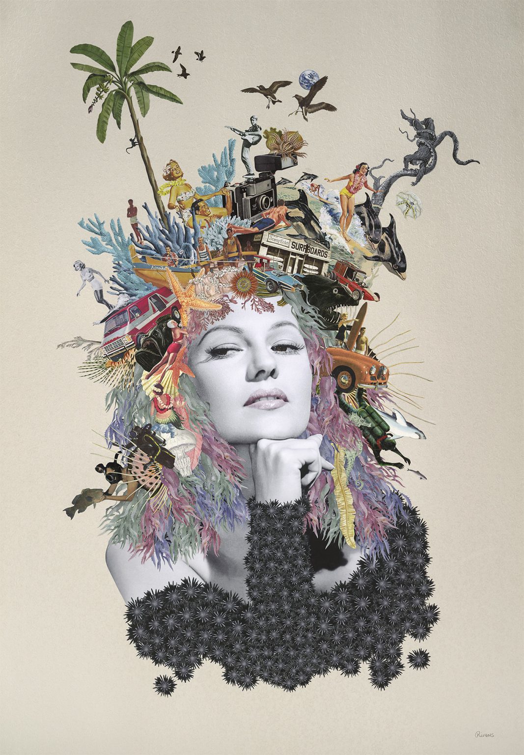 Pin-ups: Collage Artworks by Maria Rivans | Daily design inspiration ...