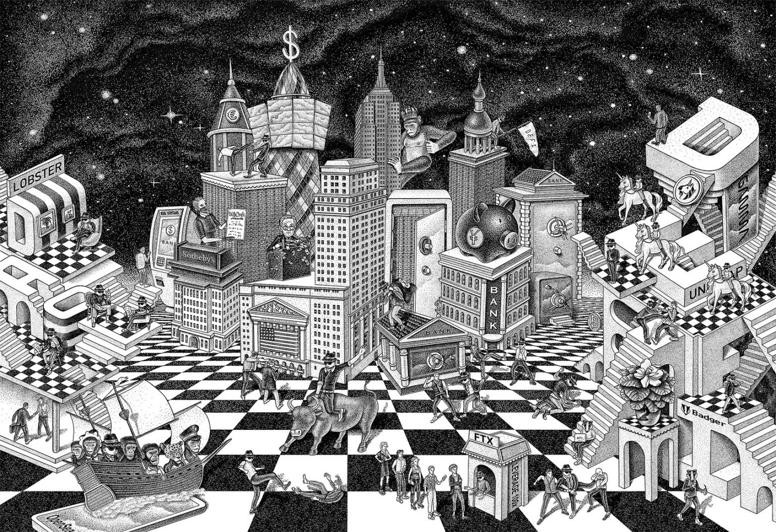 Surreal Pointillist Drawings by Dima Kashtalyan | Daily design ...