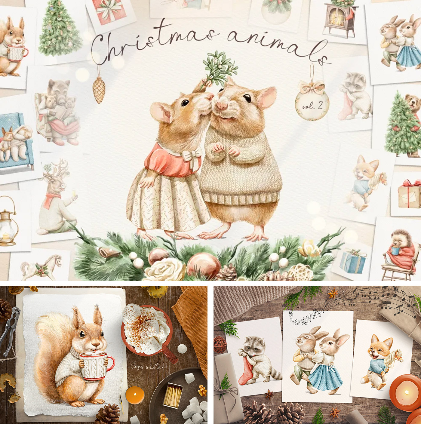 15+ Festive Graphics for your Christmas Cards & Designs | Daily design ...