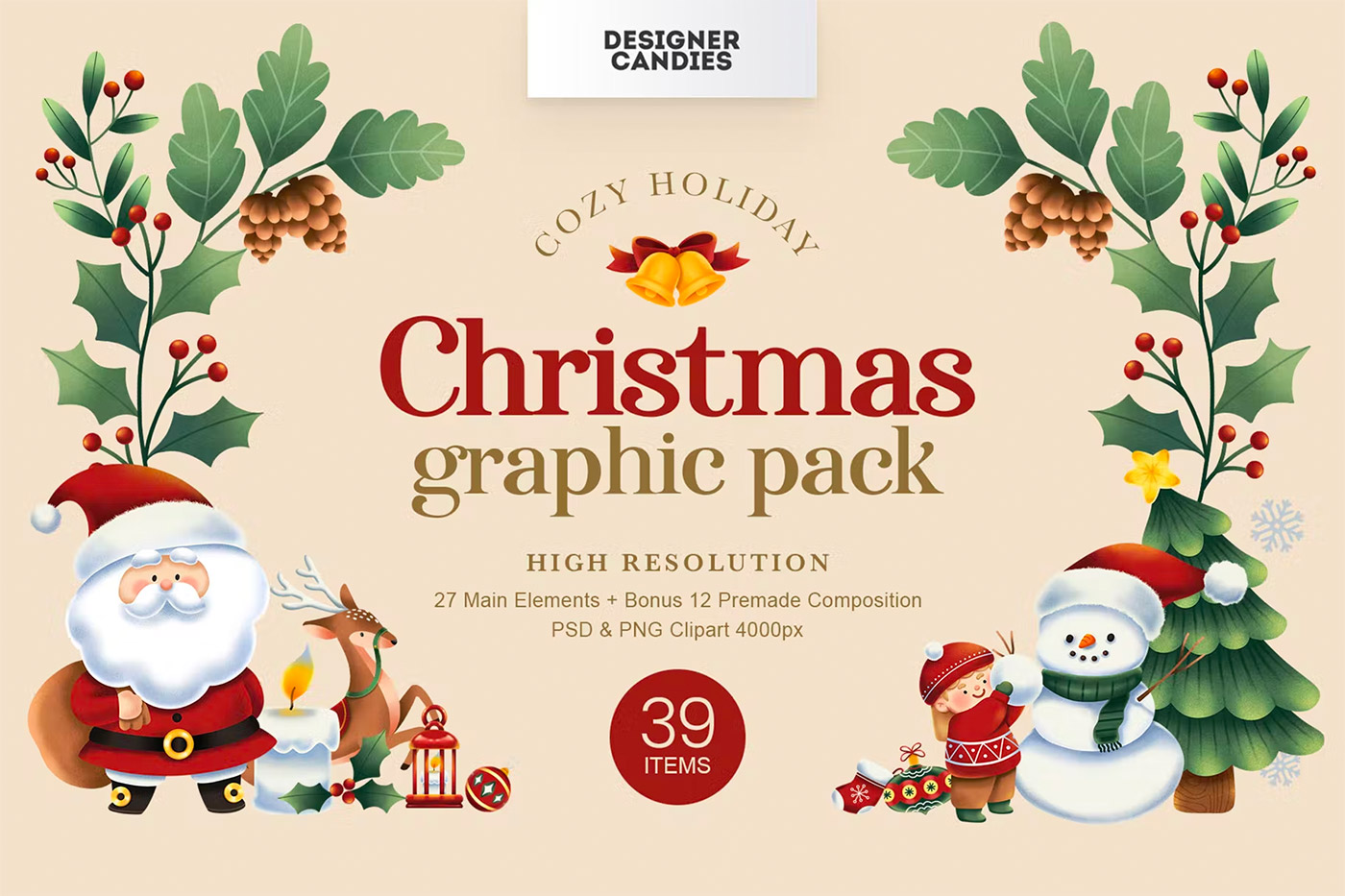 15+ Festive Graphics for your Christmas Cards & Designs | Daily design ...