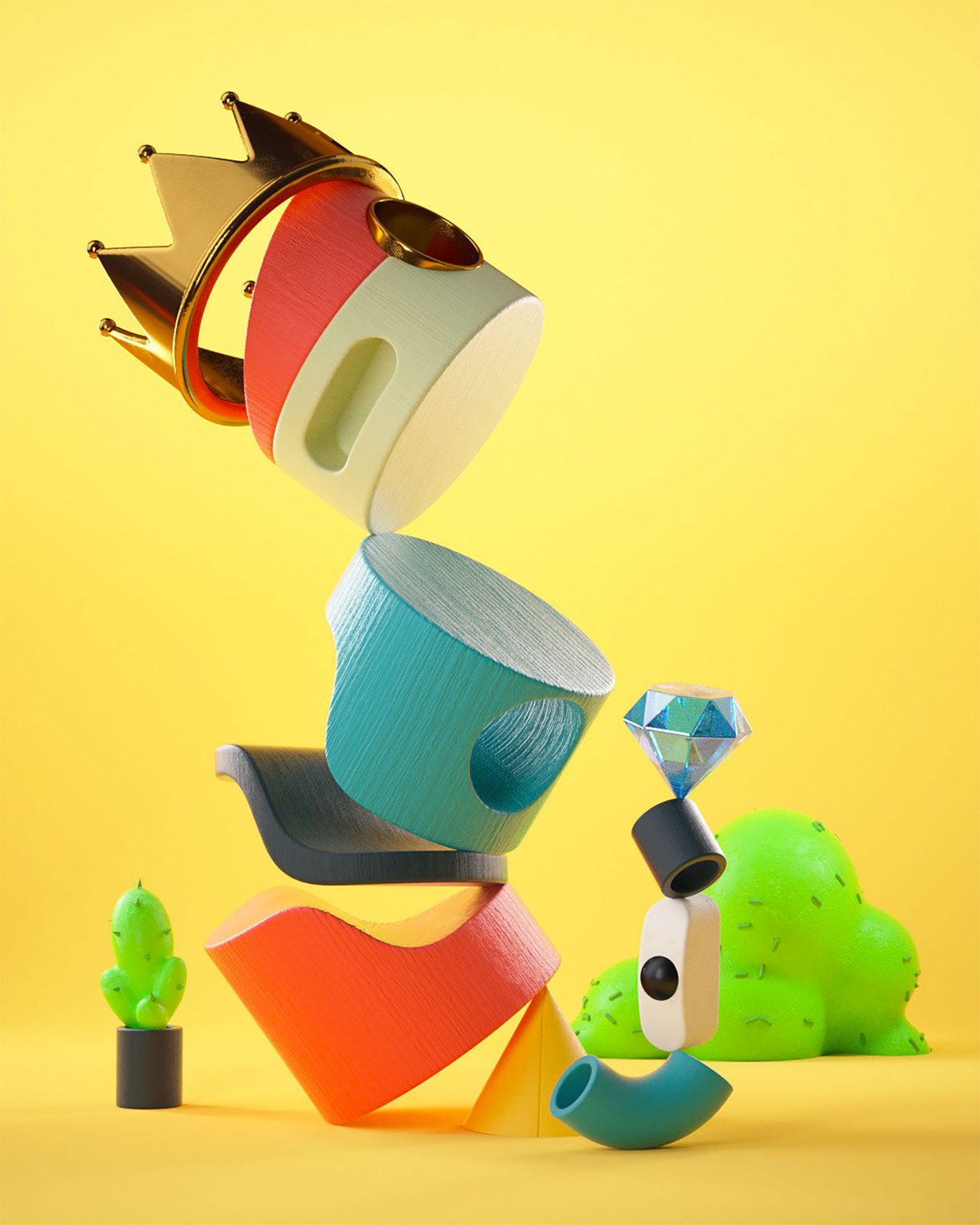 Crazy Totems: 3D Creations by Emanuele Marani | Daily design ...