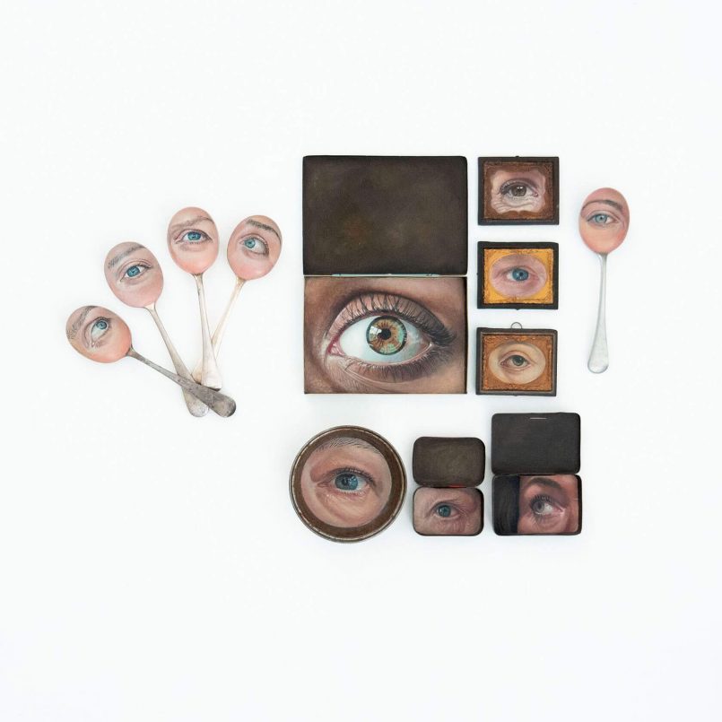I See You: Eye Paintings on Antique Objects by Robyn Rich | Daily ...