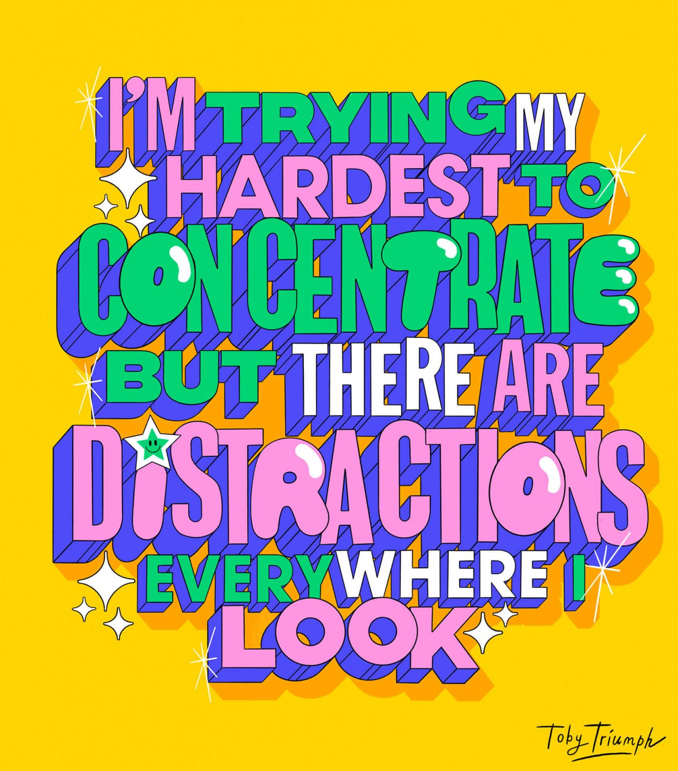 Bold & Vibrant Typographic Artworks by Toby Triumph | Daily design ...