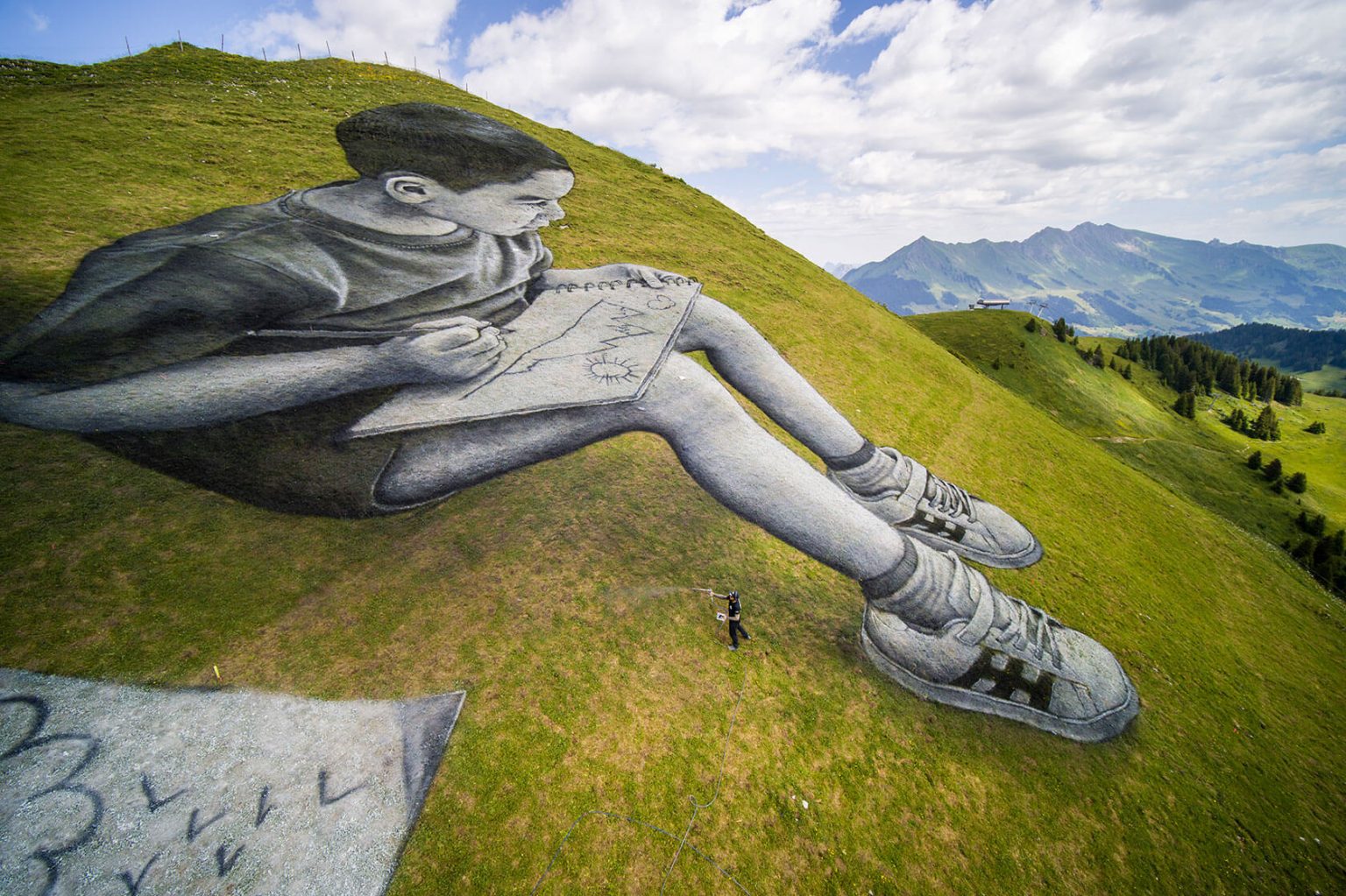 Large-Scale Paintings on Grass by Saype | Daily design inspiration for ...