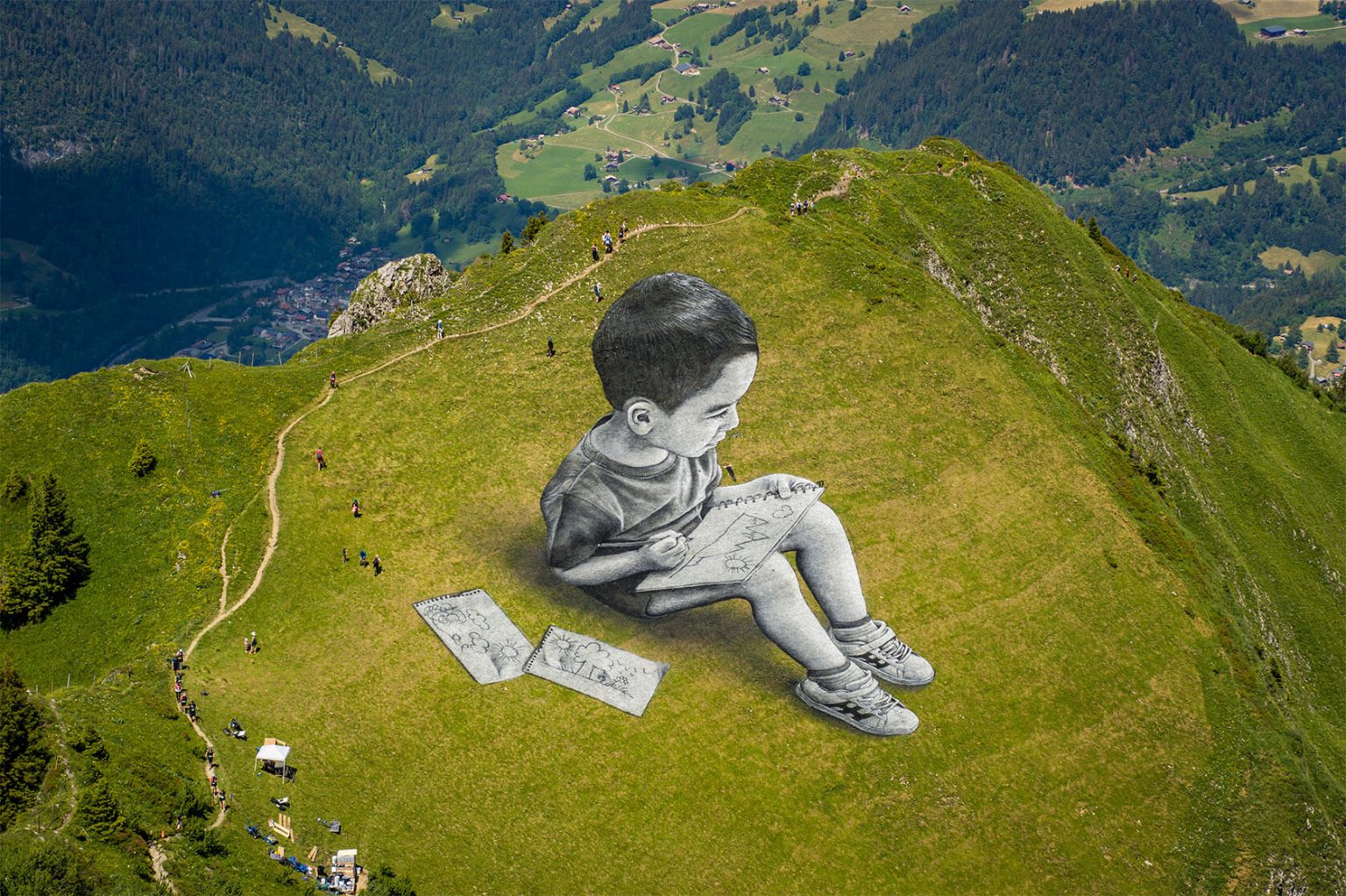 Large-Scale Paintings on Grass by Saype | Daily design inspiration for ...