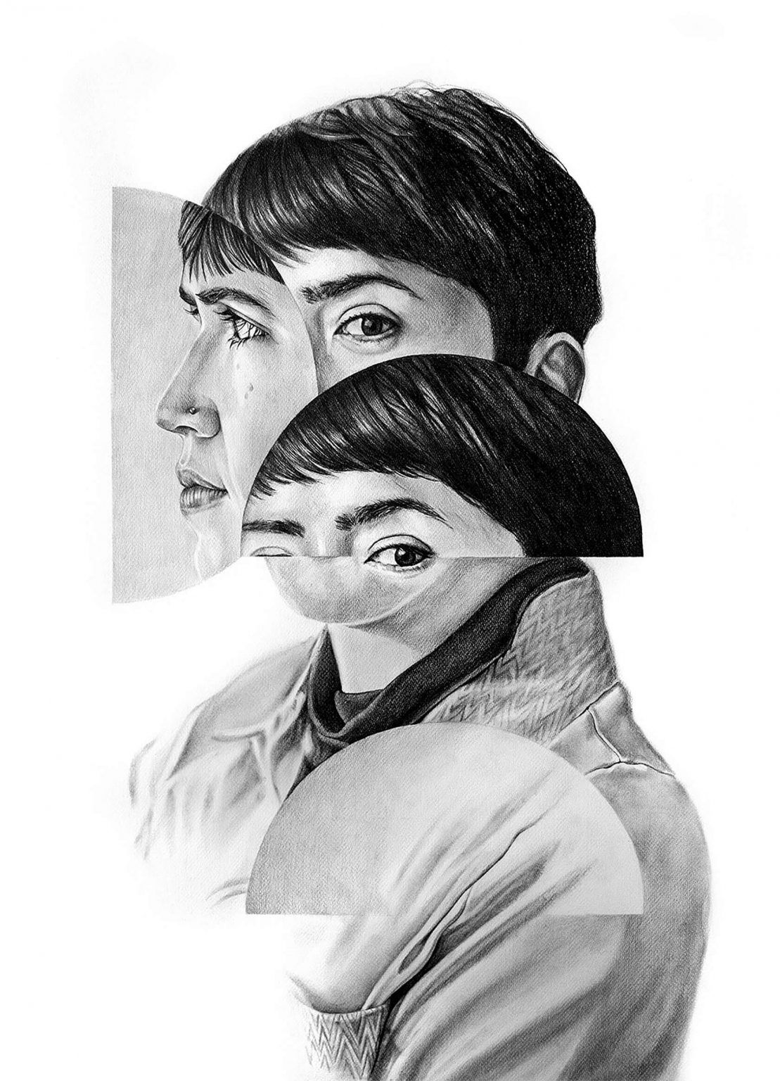 Fragmented Pencil & Charcoal Portraits by Daniela Carvalho | Daily design inspiration for ...