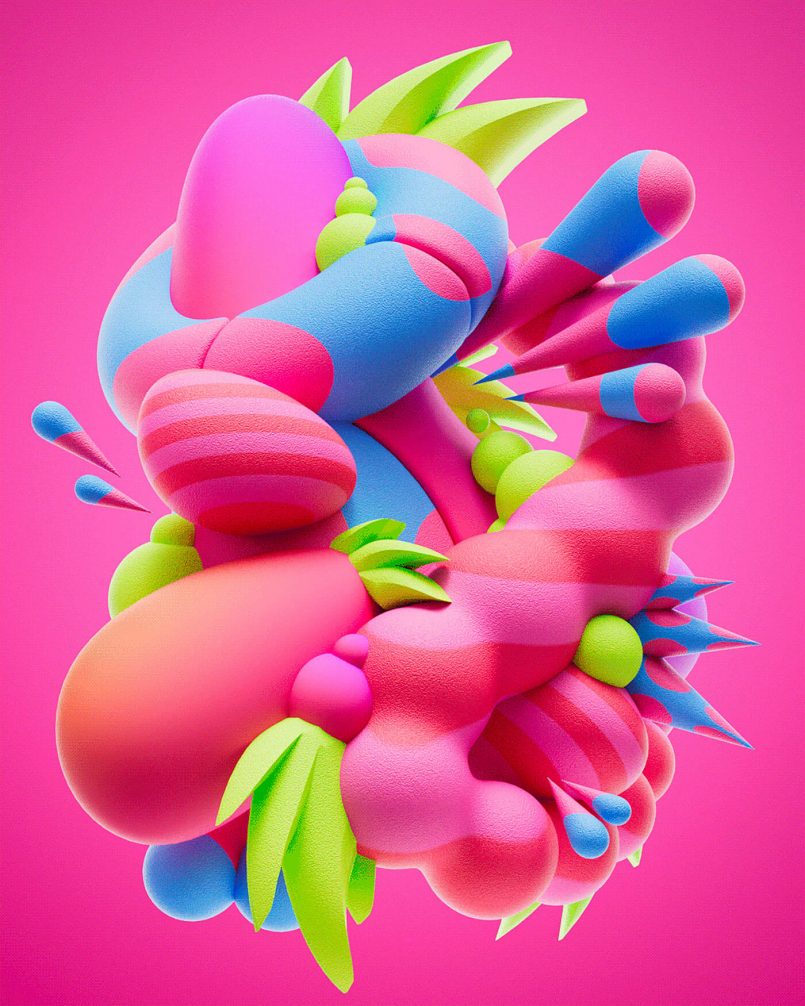 Rainbow-Colored Abstract 3D Illustrations by PJ Richardson | Daily ...