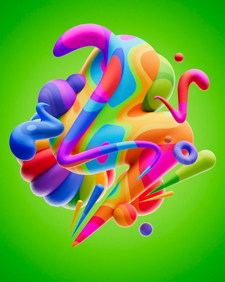 Rainbow-Colored Abstract 3D Illustrations by PJ Richardson | Daily ...