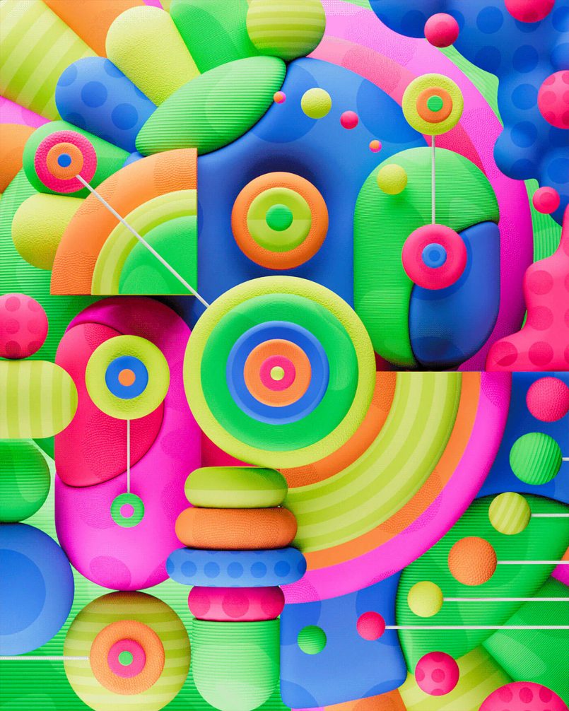 Rainbow-Colored Abstract 3D Illustrations by PJ Richardson | Daily ...