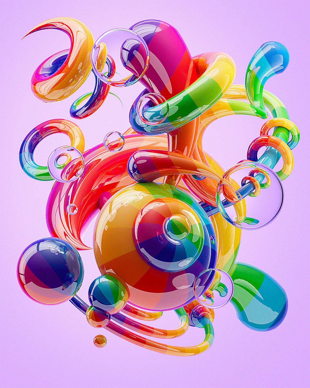 Rainbow-Colored Abstract 3D Illustrations by PJ Richardson | Daily ...