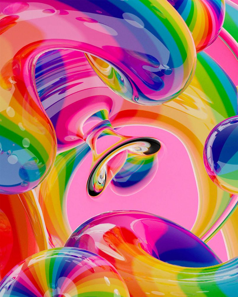 Rainbow-Colored Abstract 3D Illustrations by PJ Richardson | Daily ...