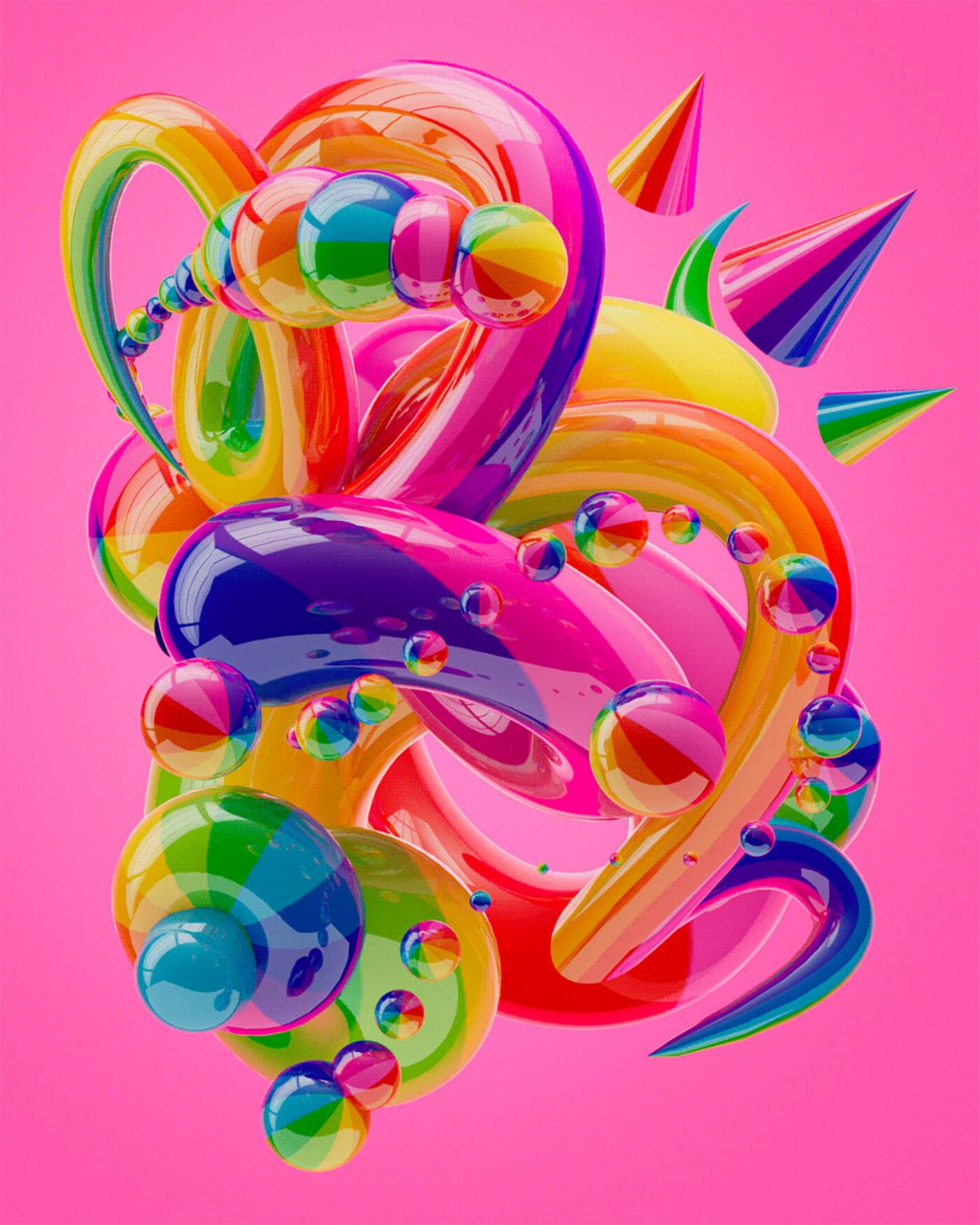 Rainbow-Colored Abstract 3D Illustrations by PJ Richardson | Daily ...