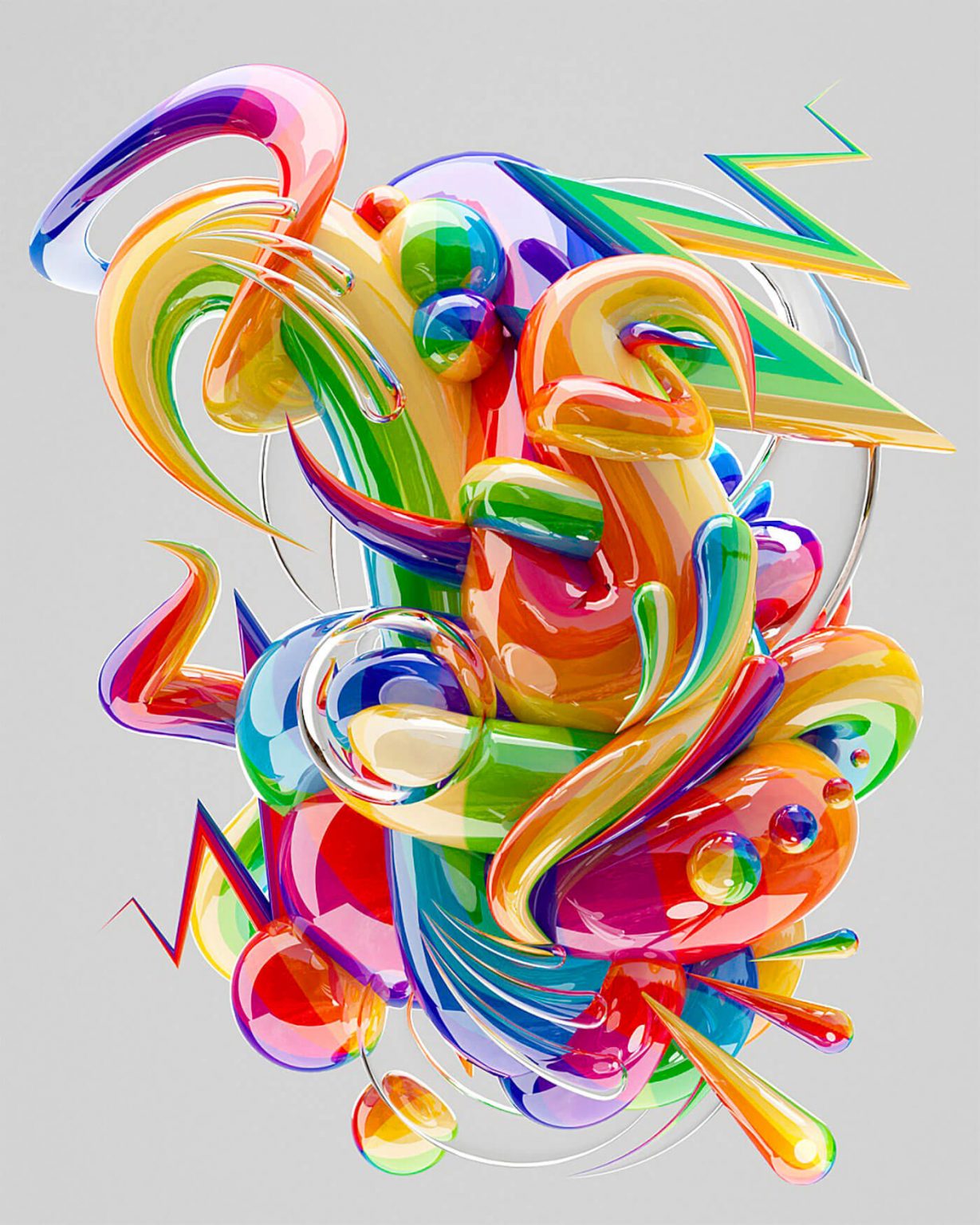 Rainbow-Colored Abstract 3D Illustrations by PJ Richardson | Daily ...