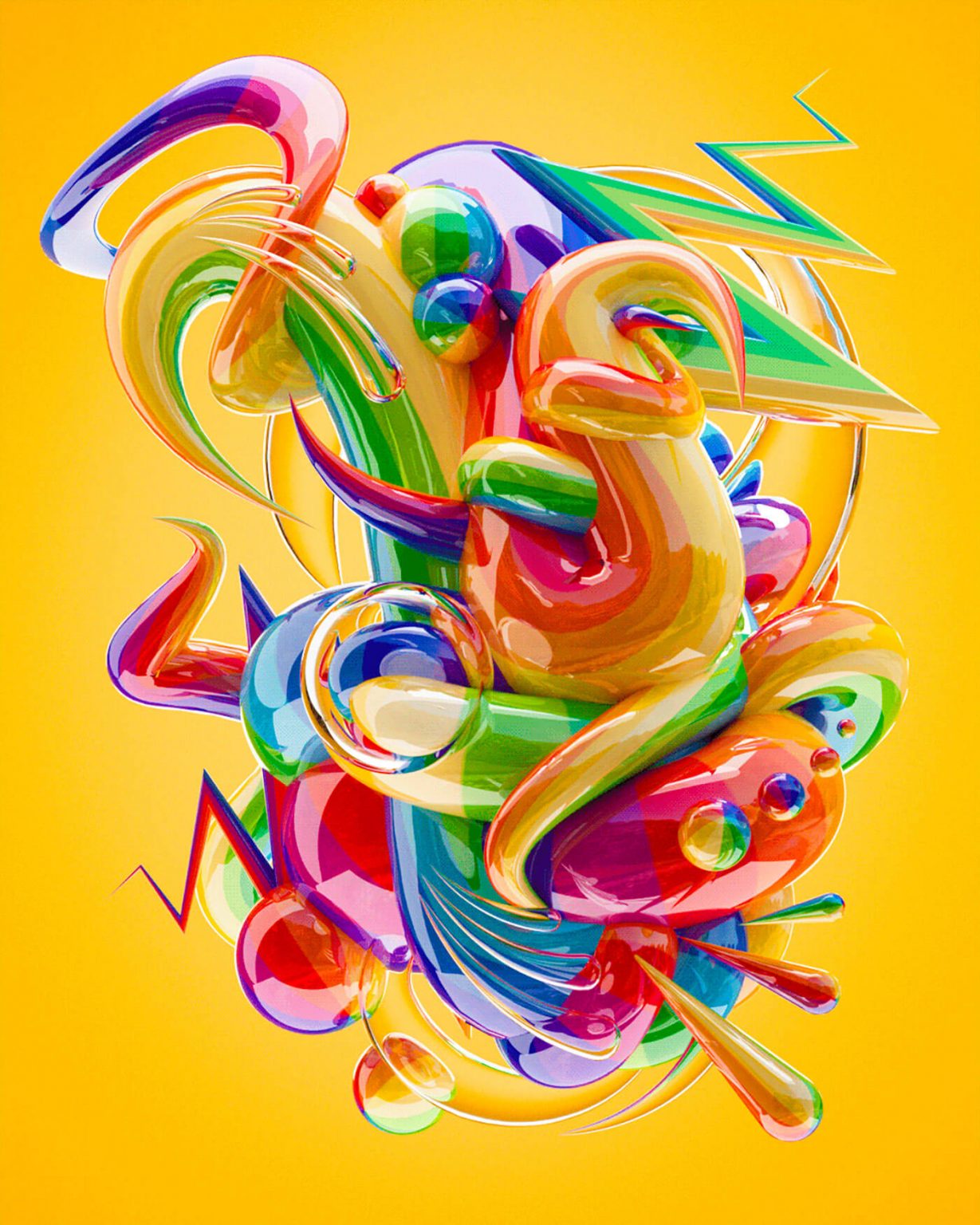 Rainbow-Colored Abstract 3D Illustrations by PJ Richardson | Daily ...