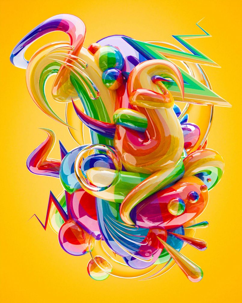 Rainbow-Colored Abstract 3D Illustrations by PJ Richardson | Daily ...