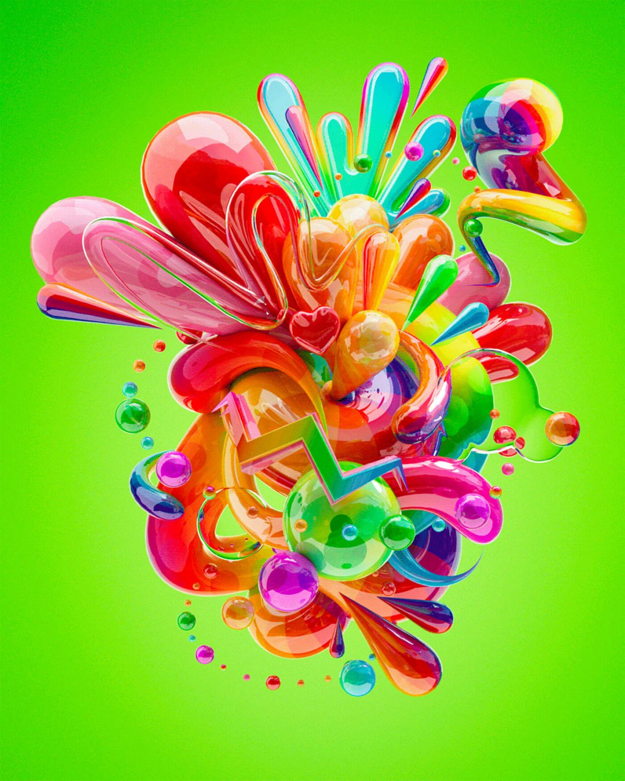 Rainbow-Colored Abstract 3D Illustrations by PJ Richardson | Daily ...