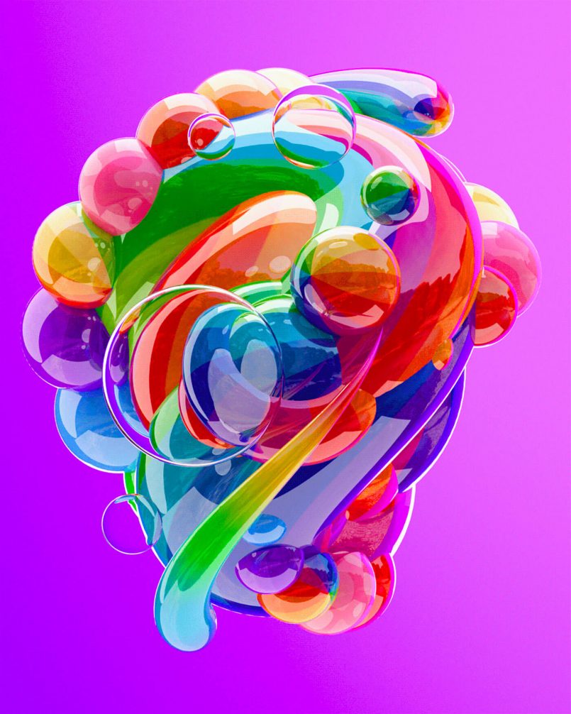 Rainbow-Colored Abstract 3D Illustrations by PJ Richardson | Daily ...