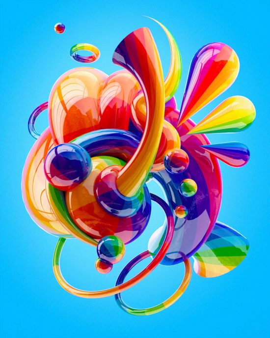 Rainbow-Colored Abstract 3D Illustrations by PJ Richardson | Daily ...