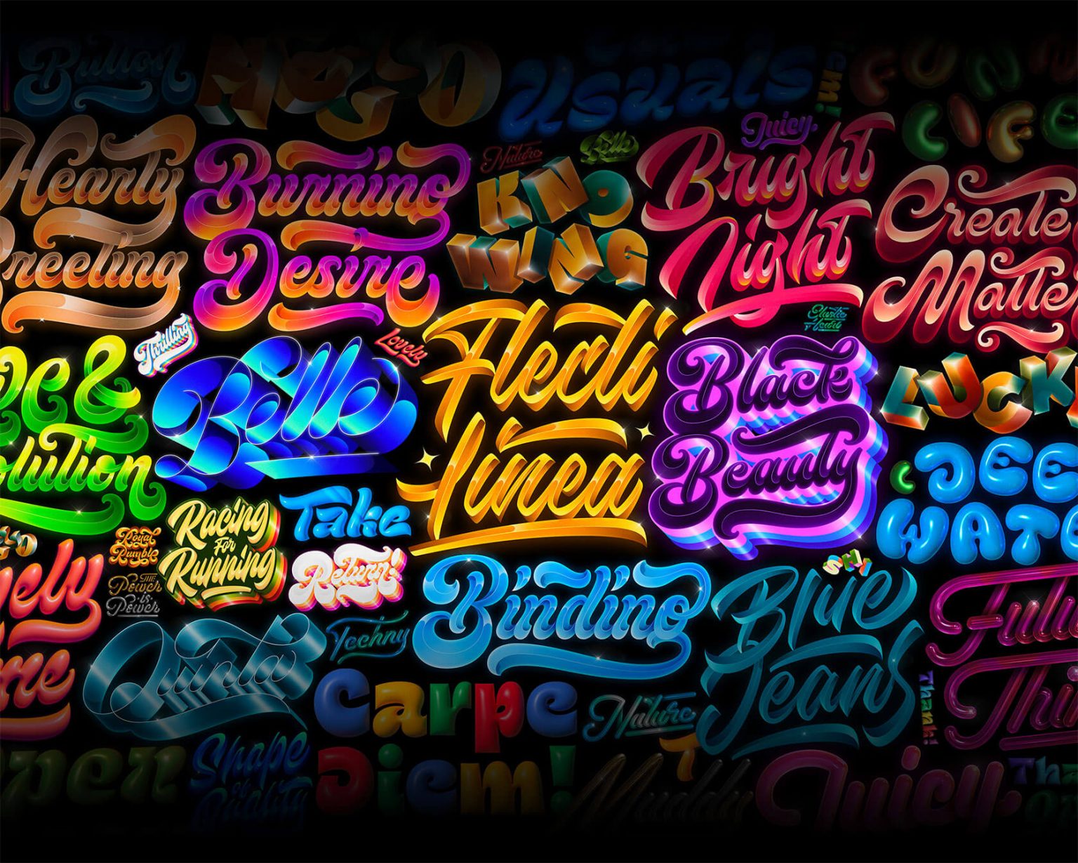 Bold & Bright Lettering Artworks by Finn Reville | Daily design ...