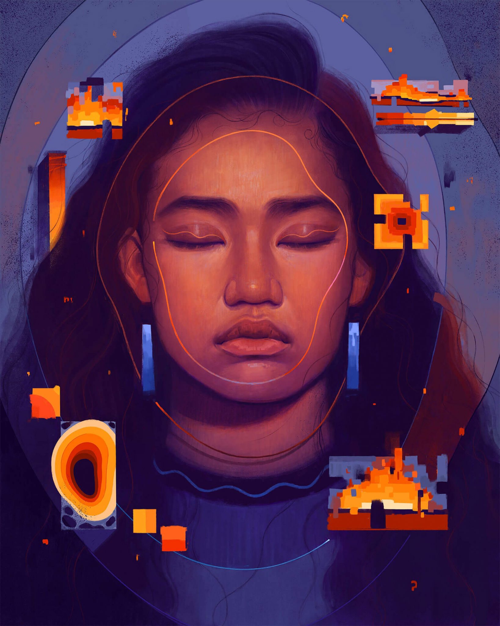 Multilayered Illustrated Portraits by Sam Rodriguez | Daily design ...
