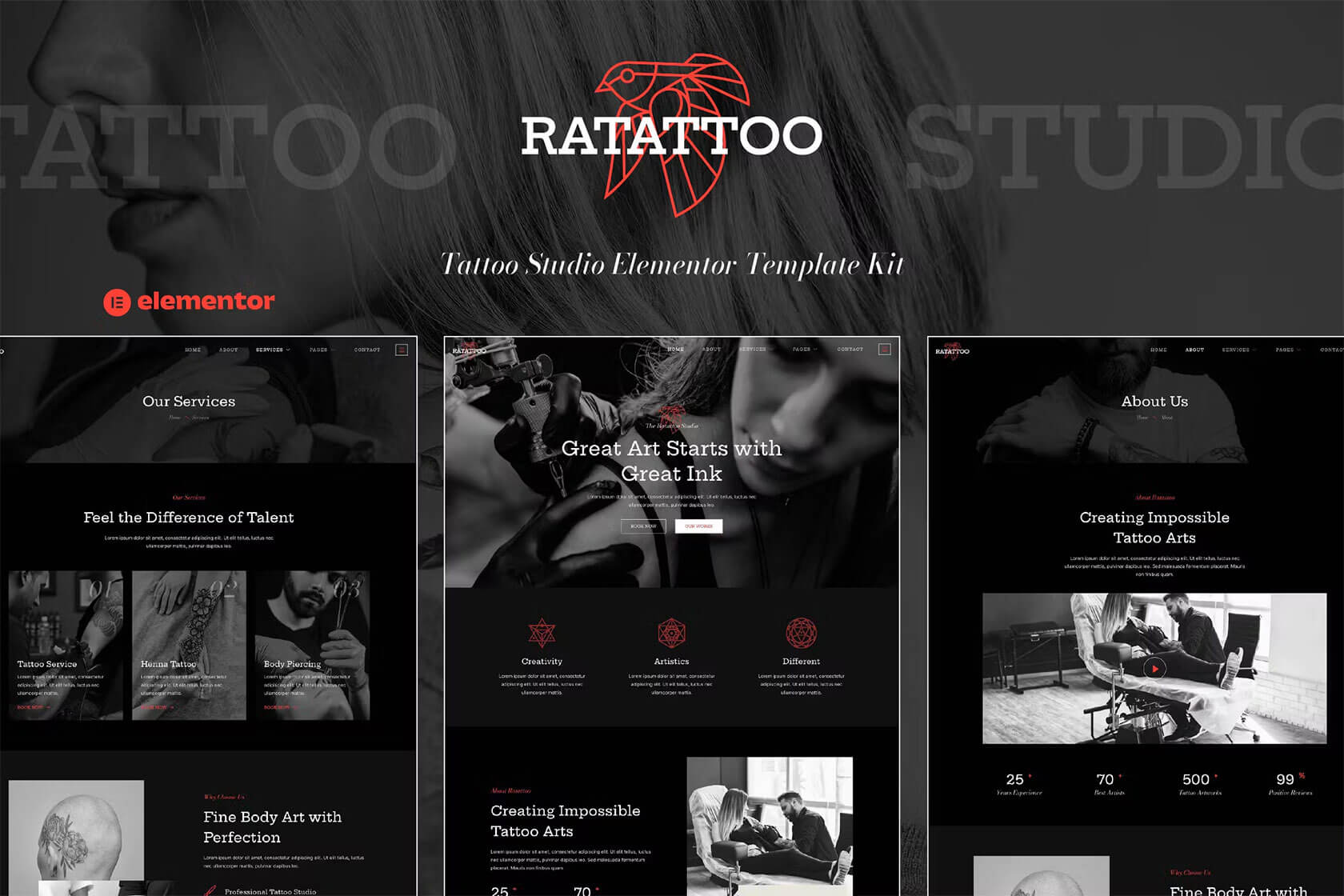 20 Best Tattoo Studio WordPress Themes for Talented Ink Artists | Daily design inspiration for ...