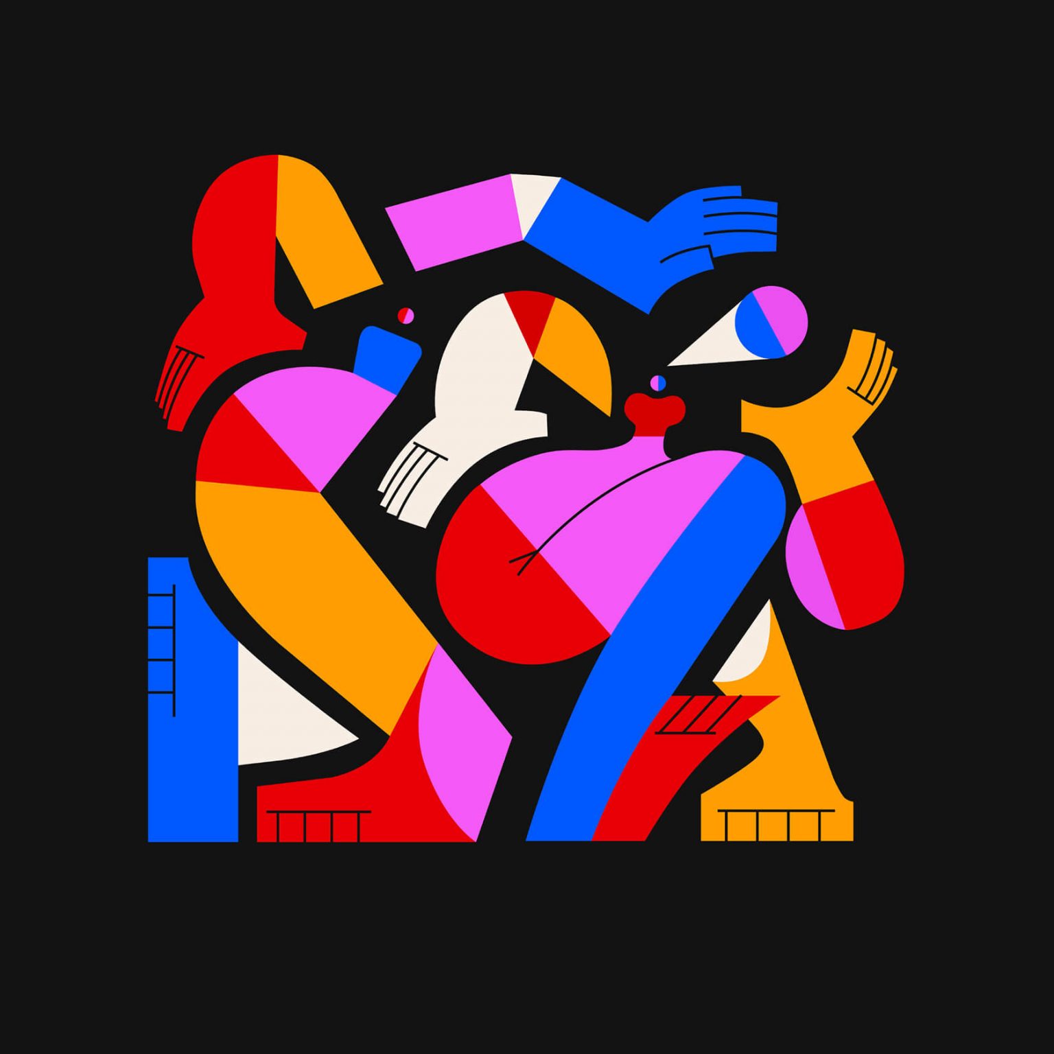 Between Blocks: Geometric Artworks by Santiago Oddis | Daily design ...