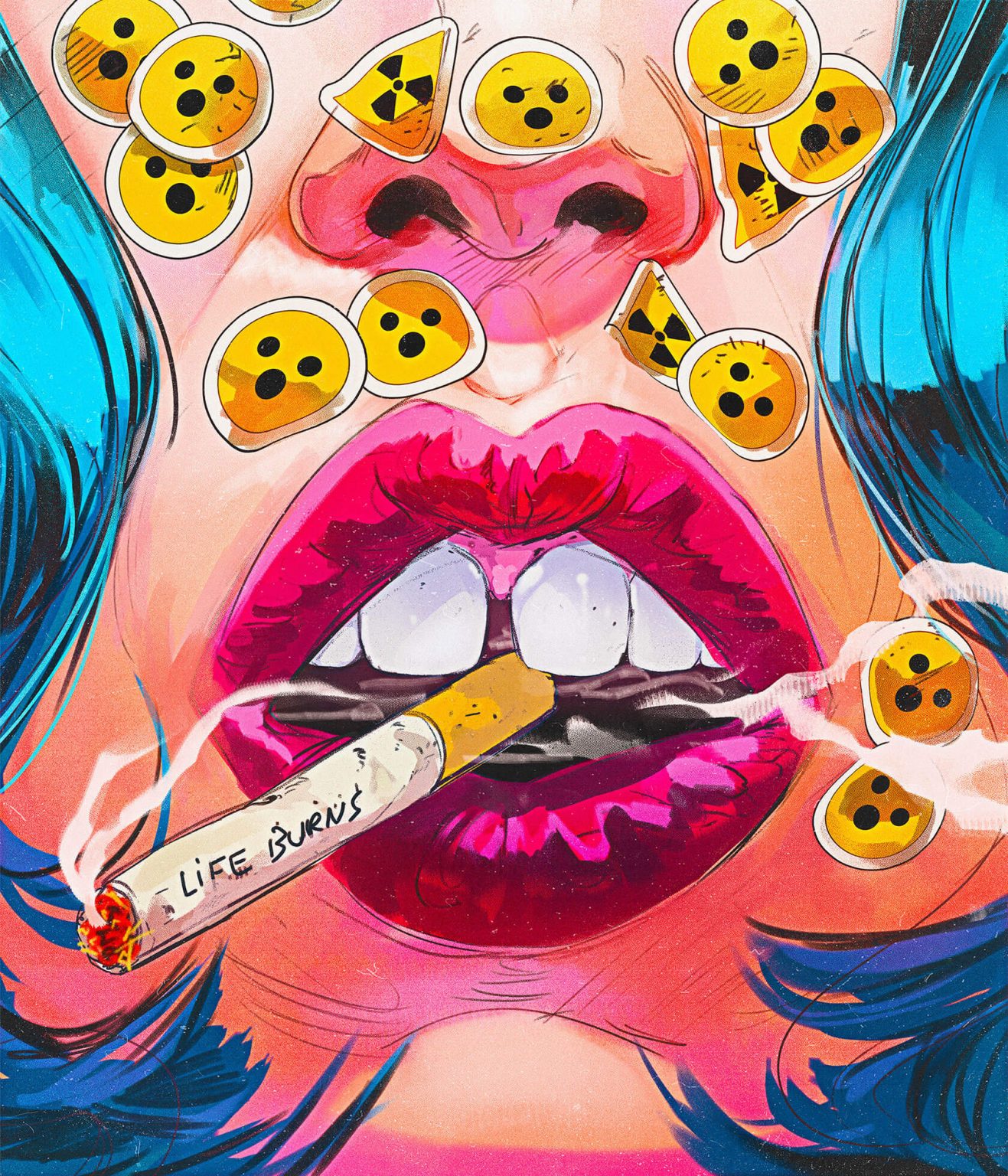 Neon Nostalgia with a Modern Edge: Bold Illustrations by Bruno Ferreira ...