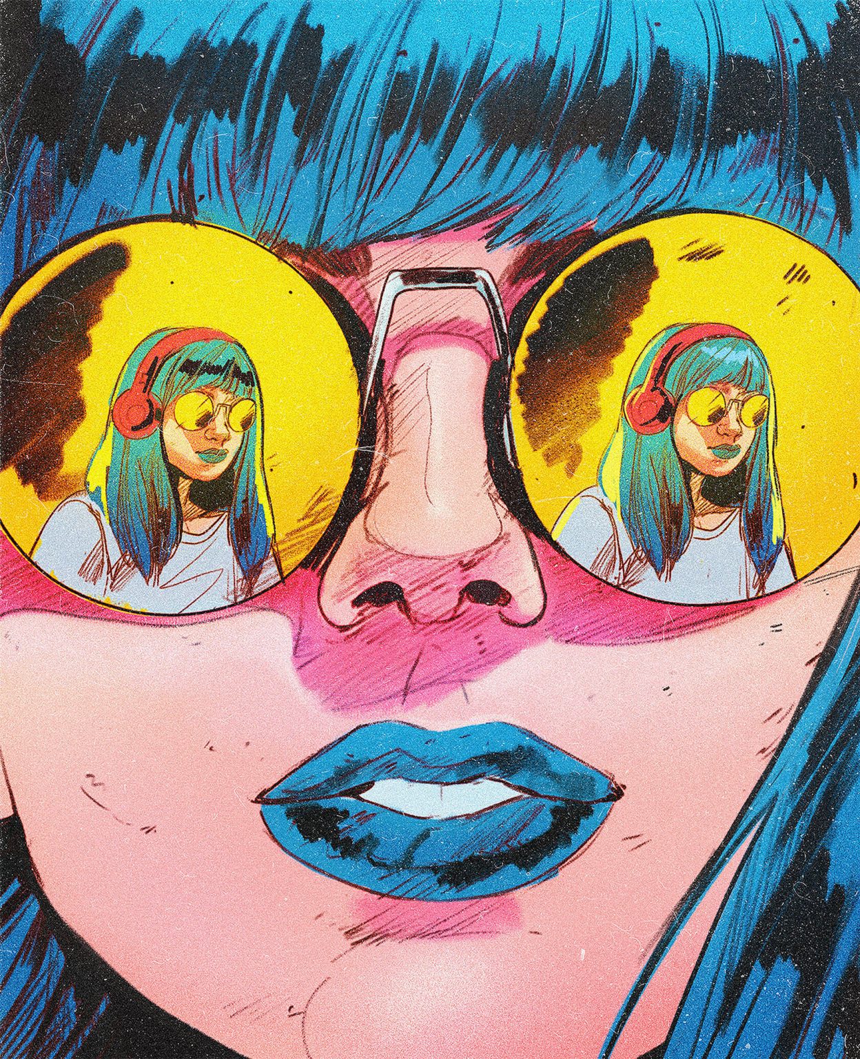 Neon Nostalgia with a Modern Edge: Bold Illustrations by Bruno Ferreira ...