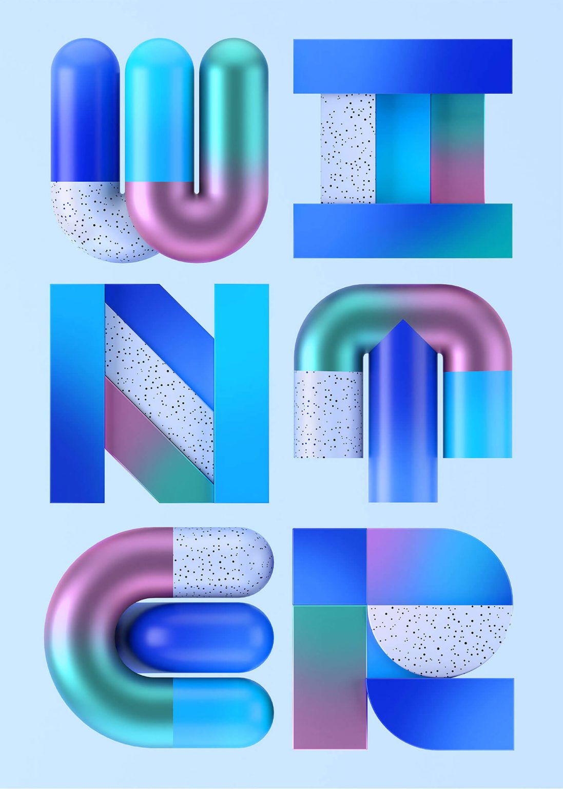 3D Type Experiments by Jérémie Gauthier | Daily design inspiration for ...