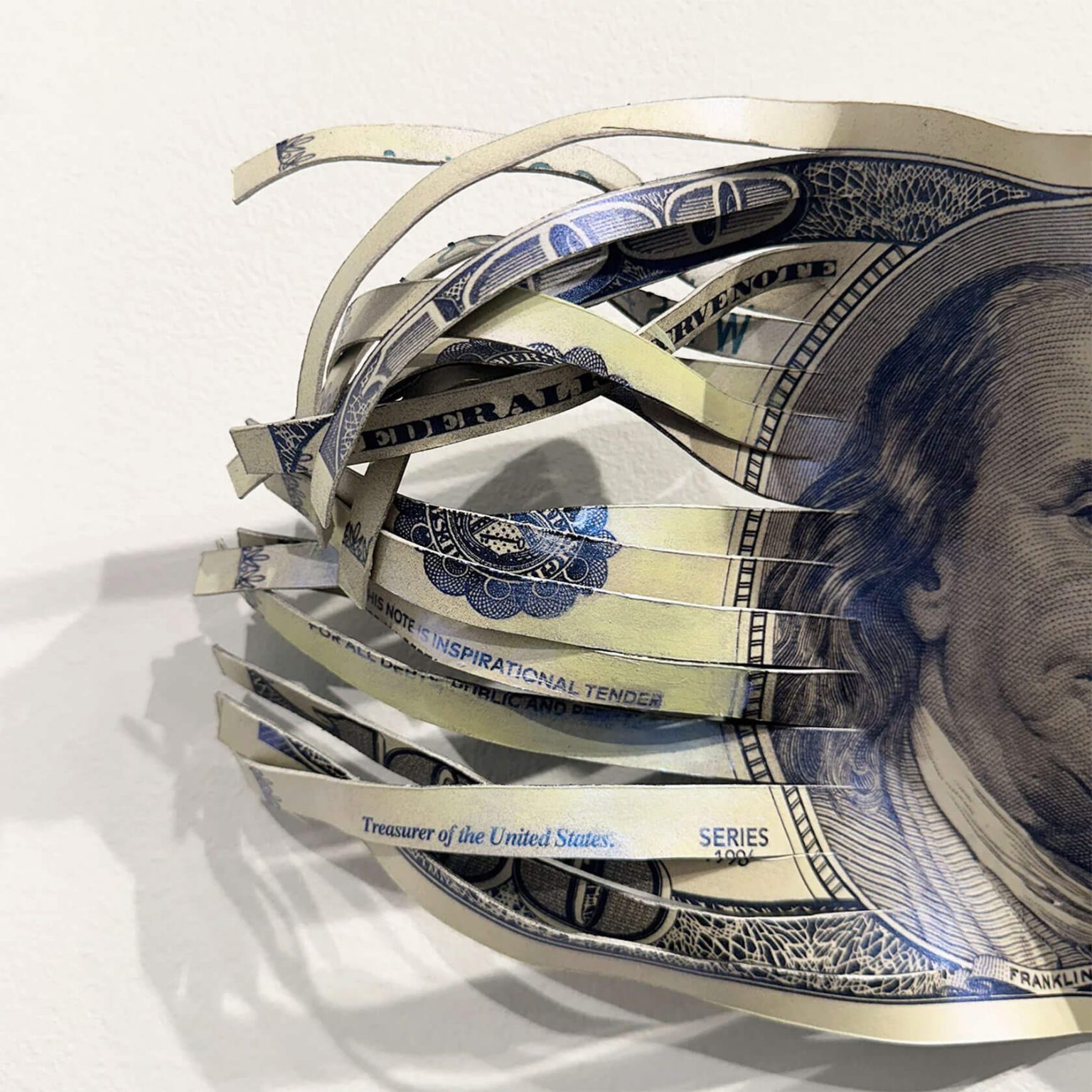 Counterfeit to Canvas: Shredded & Crumpled Dollar Bills by Arthur J ...