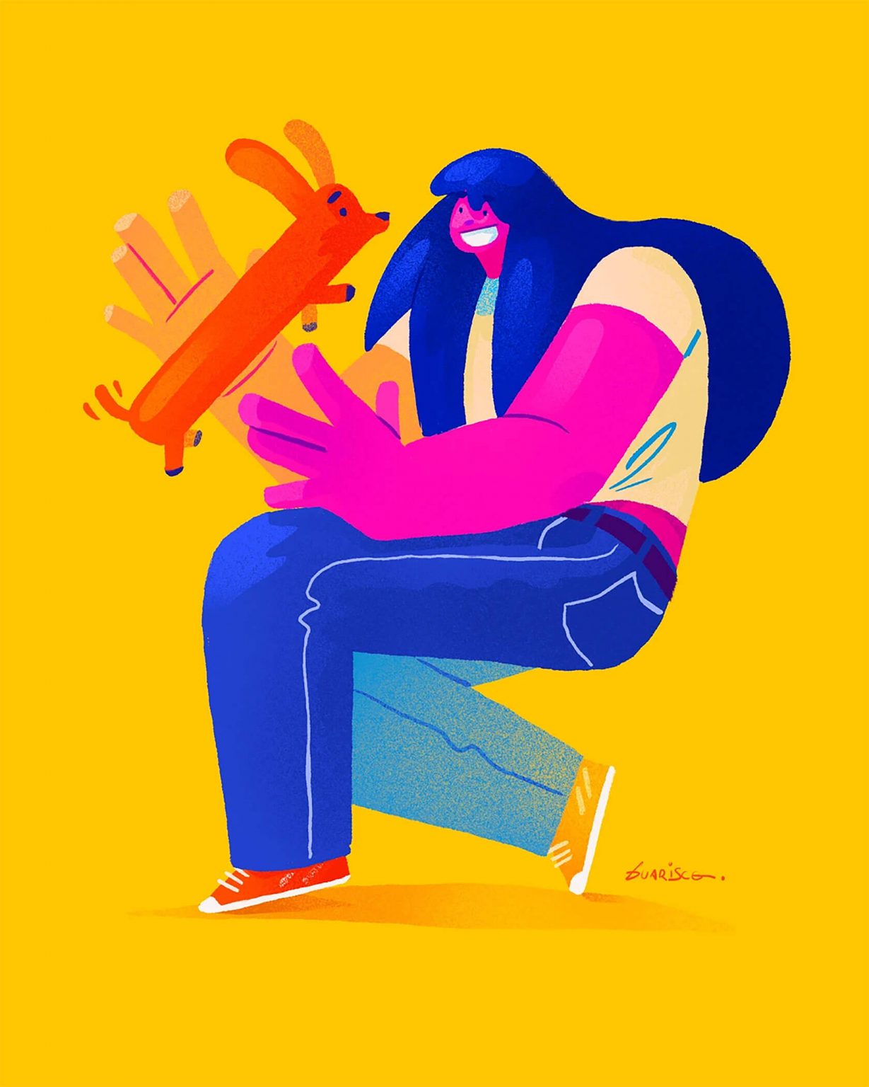 The Energy of Movement: Érik Guarisco’s Bold Illustrations | Daily ...