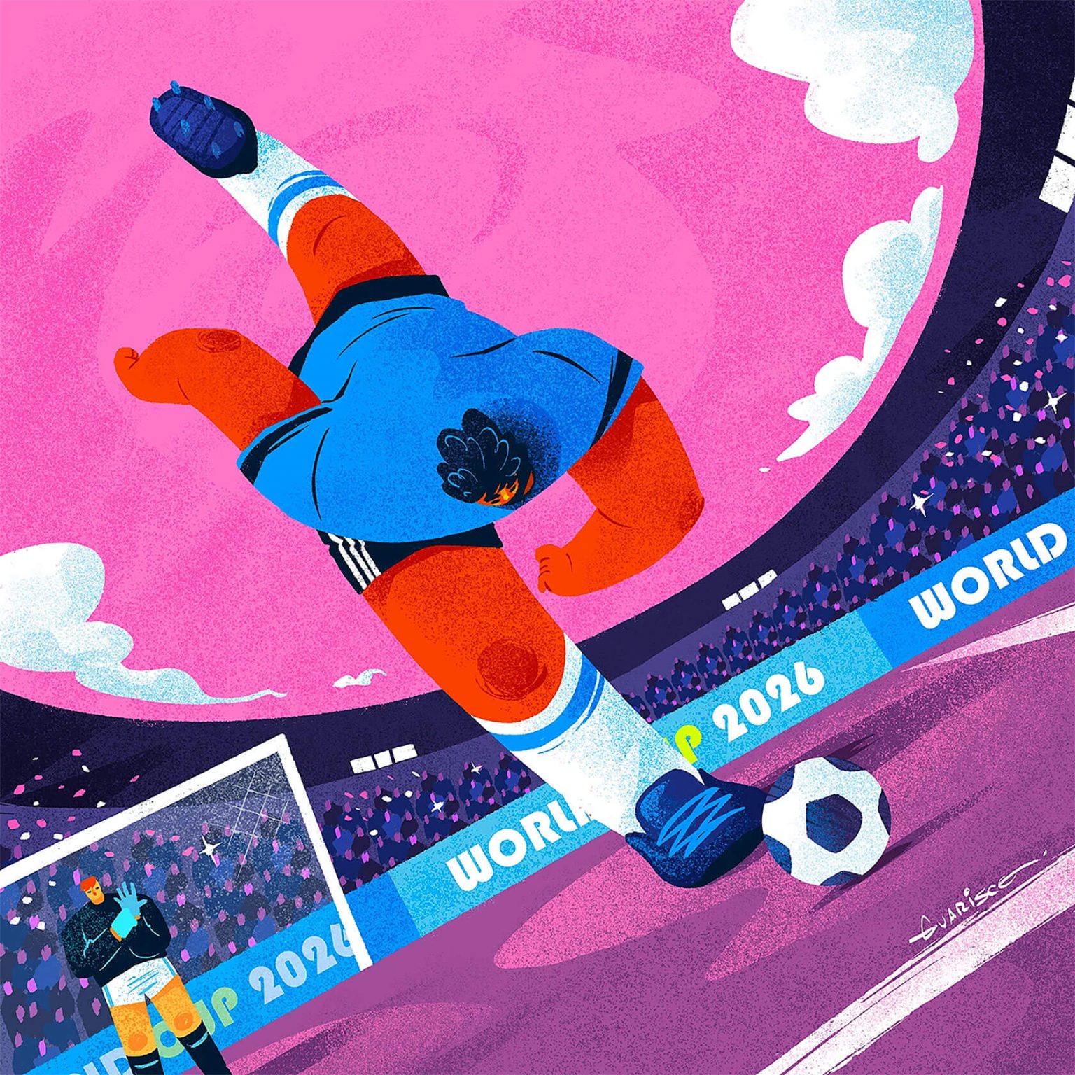 The Energy of Movement: Érik Guarisco’s Bold Illustrations | Daily ...