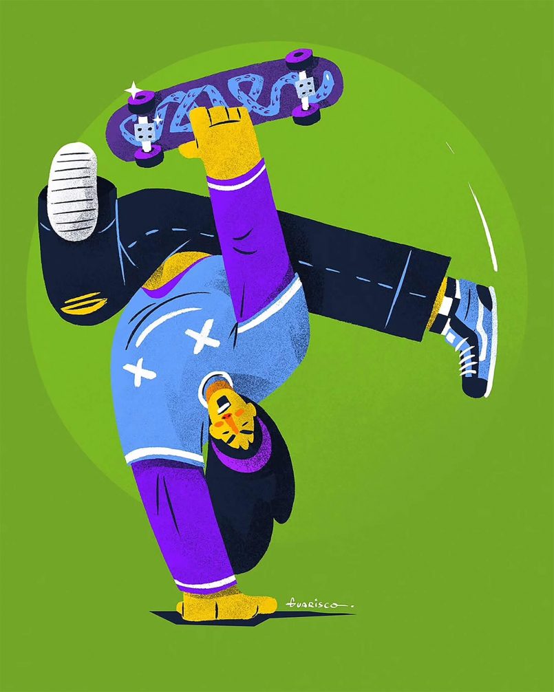 The Energy of Movement: Érik Guarisco’s Bold Illustrations | Daily ...
